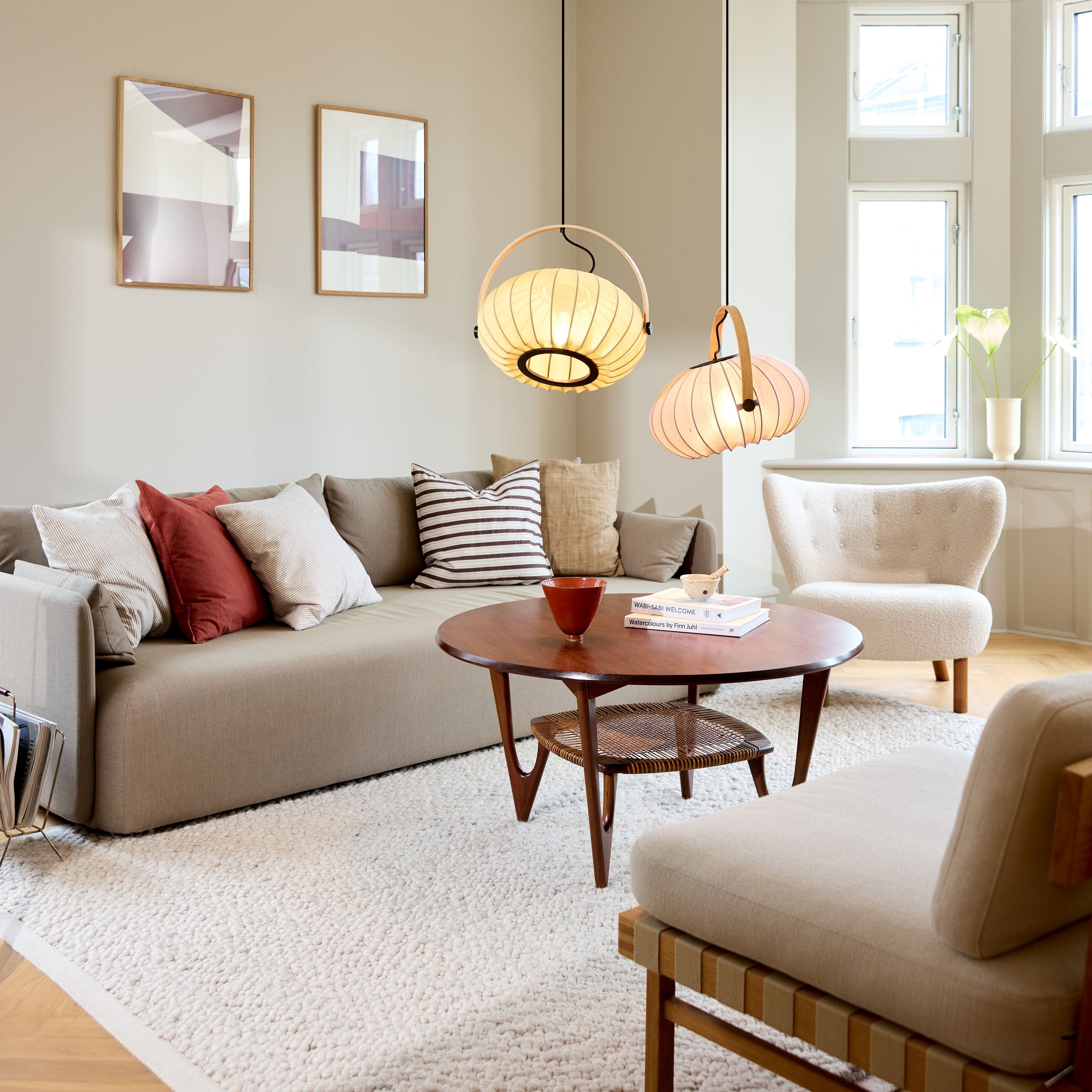 Halo DC Textile Pendant Light | Modern Fabric Ceiling Light